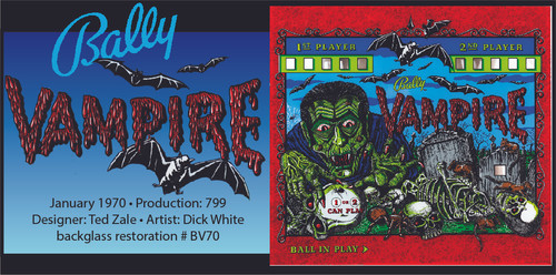 Vampire 1970 Bally #BV70 | Pinball Backglass