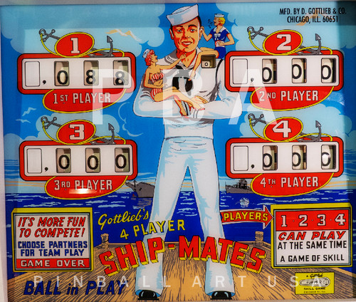 Ship Mates 1964 Gottlieb Backglass | Pinball Art USA