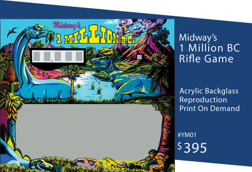 1 Million BC Rifle Game Midway #YM01 | Pinball Backglass