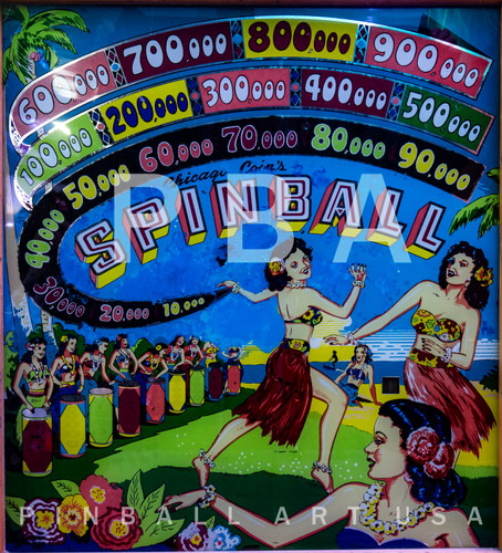 Spinball 1948 Chicago Coin Backglass | Pinball Art USA