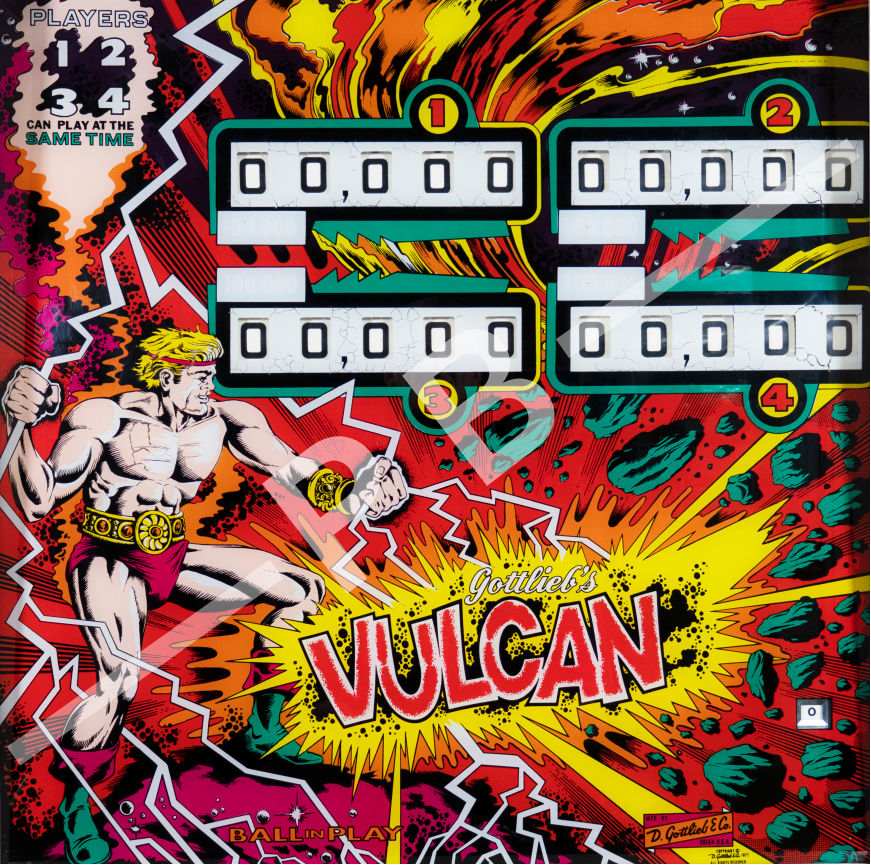 Vulcan 1977 Gottlieb Backglass | Pinball Backglass