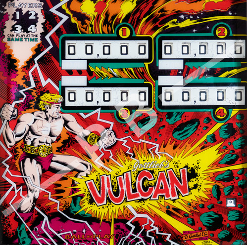 Vulcan 1977 Gottlieb Backglass | Pinball Backglass