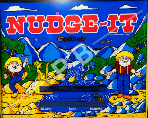 Nudge It 1990 Gottlieb Backglass | Pinball Backglass