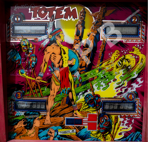 Totem 1979 Gottlieb Backglass | Pinball Backglass
