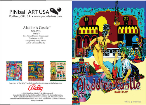Aladdin's Castle Greeting Card | Pinball Art USA