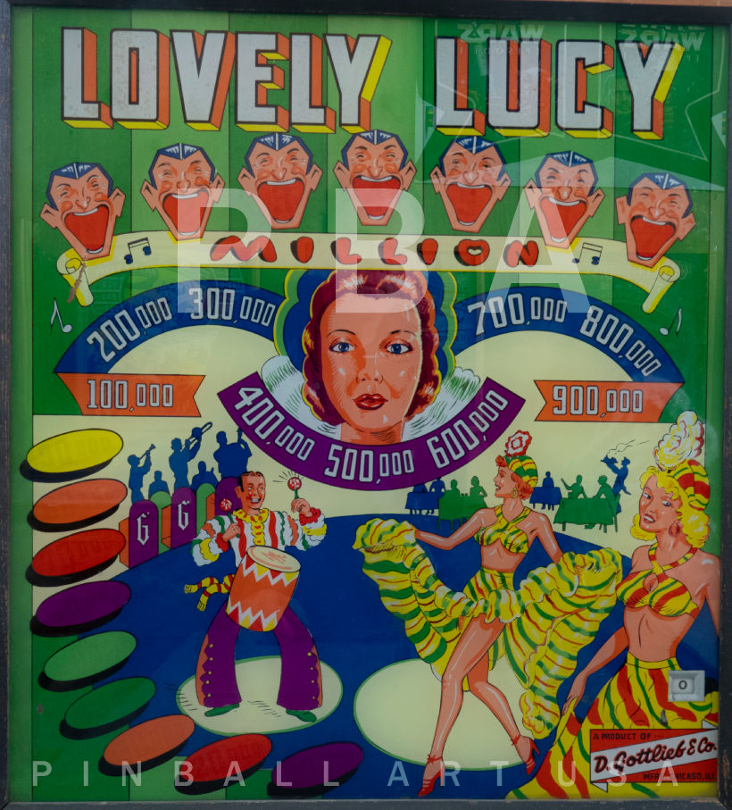 Lovely Lucy 1954 Gottlieb Backglass | Pinball Backglass