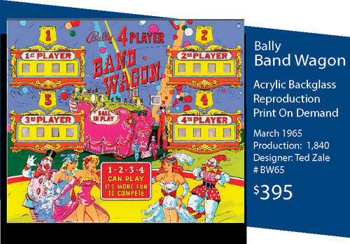 Band Wagon 1965 Bally #BW65 | Pinball Backglass