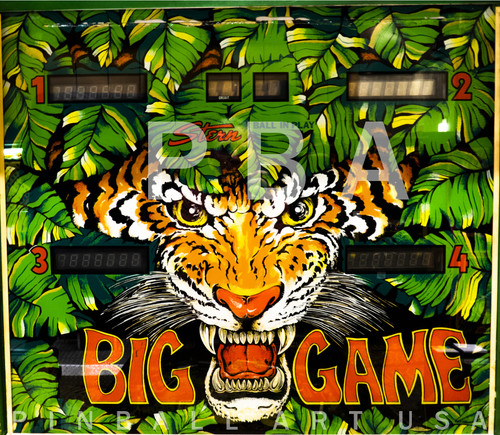 Big Game 1980 Stern Backglass | Pinball Art USA