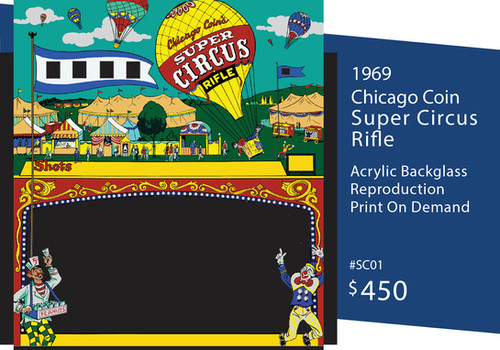 Super Circus Rifle 1969 Chicago Coin #SC01 | Pinball Backglass