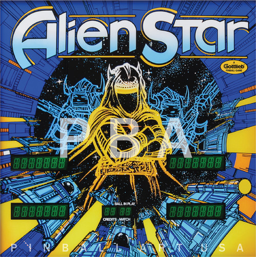 Alien Star | Gottlieb | pinball backglass art print | Pinall Art USA