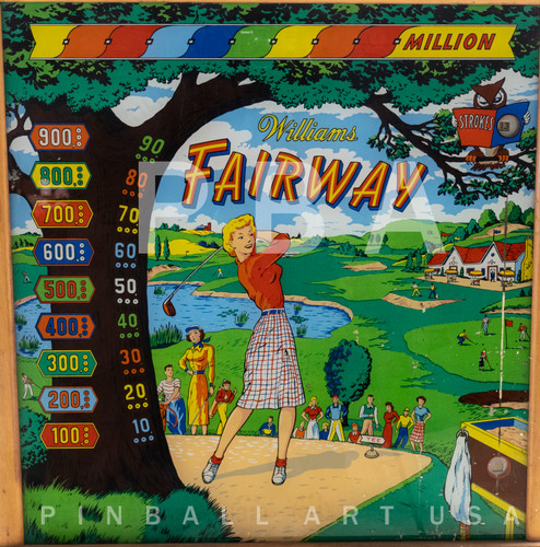 Fairway 1953 Williams Backglass | Pinball Art USA