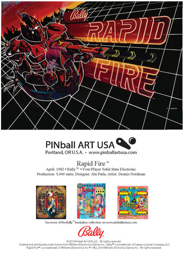Rapid Fire Greeting Card | Pinball Art USA