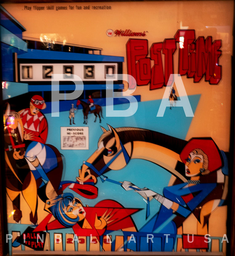 Post Time 1969 Williams Backglass | Pinball Art USA