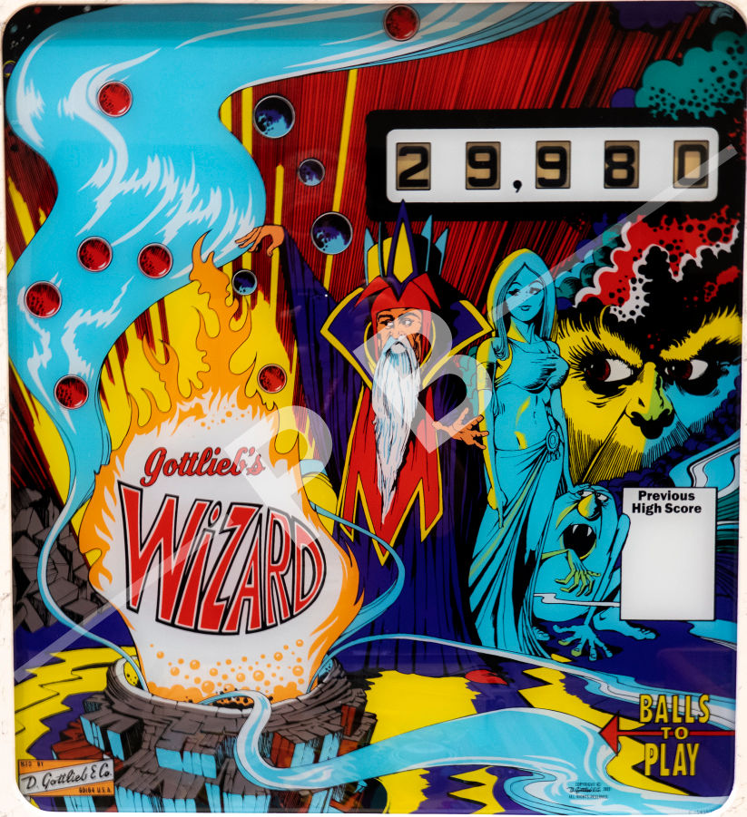 Wizard 1971 Gottlieb Backglass | Pinball Backglass