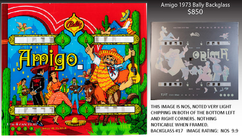 Amigo 1973 Bally Backglass #17 pba | Pinball Art USA