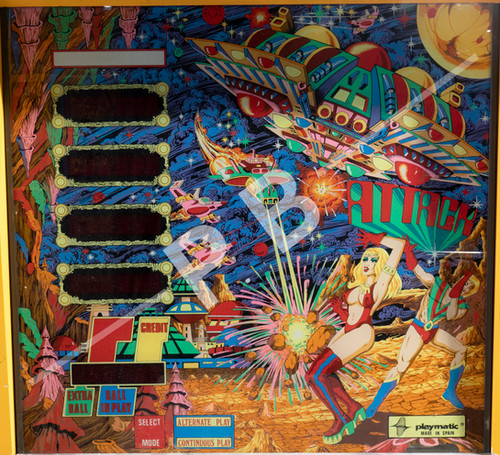 Attack 1980 Playmatic Backglass | Pinball Backglass