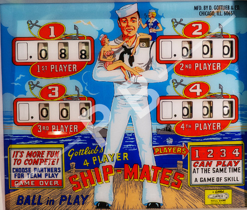 Ship Mates 1964 Gottlieb Backglass | Pinball Backglass