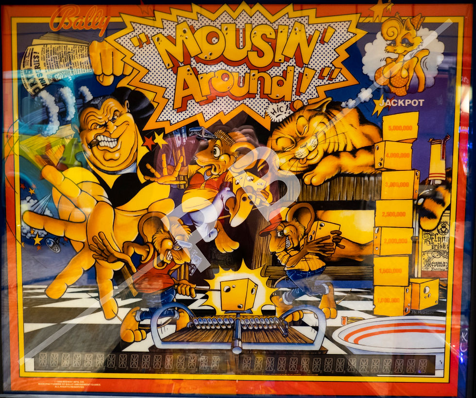 Mousin' Around! 1980 Midway Backglass | Pinball Backglass