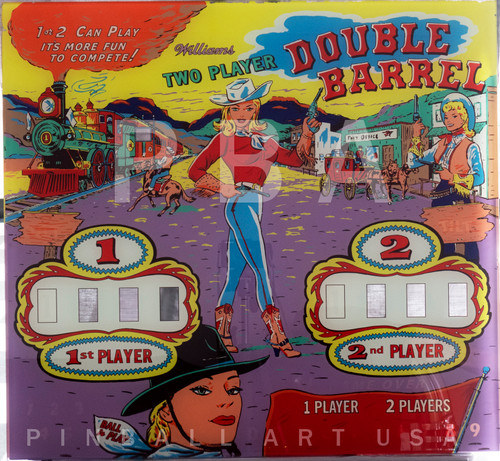 Double Barrell Williams Backglass | Pinball Art USA
