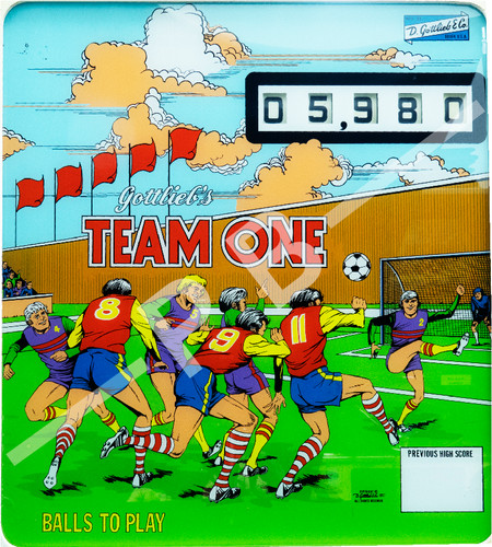 Team One 1977 Gottlieb Backglass | Pinball Backglass