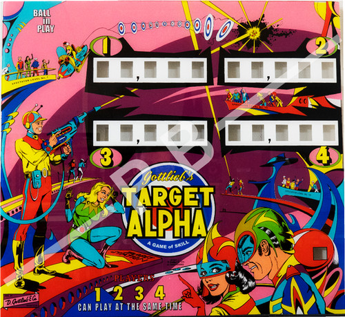Target Alpha 1976 Gottlieb Backglass | Pinball Backglass