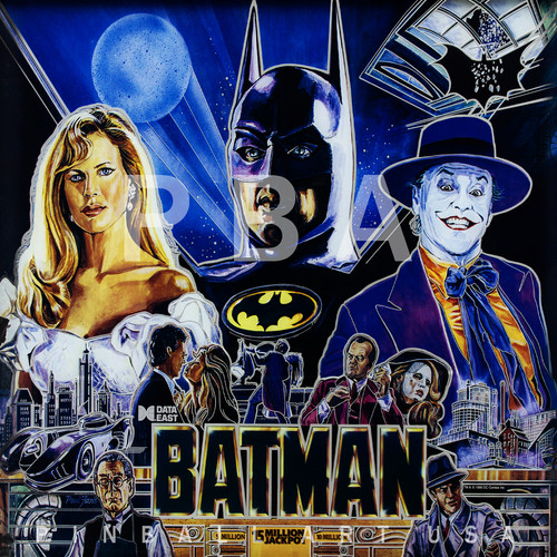 Batman | Data East Pinball Backglass | Backglass Prints | Pinball Art