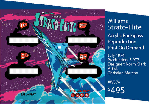 Strato-Flite 1974 Williams #WS74 | Pinball Backglass
