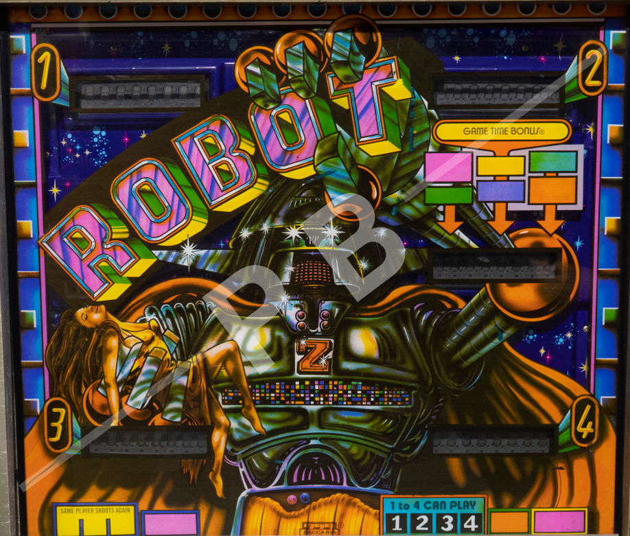 Robot 1985 Zaccaria Backglass | Pinball Backglass