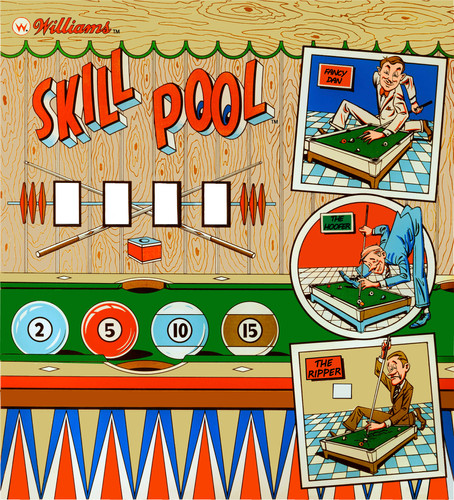 Skill Pool 1963 Williams Backglass | Pinball Backglass