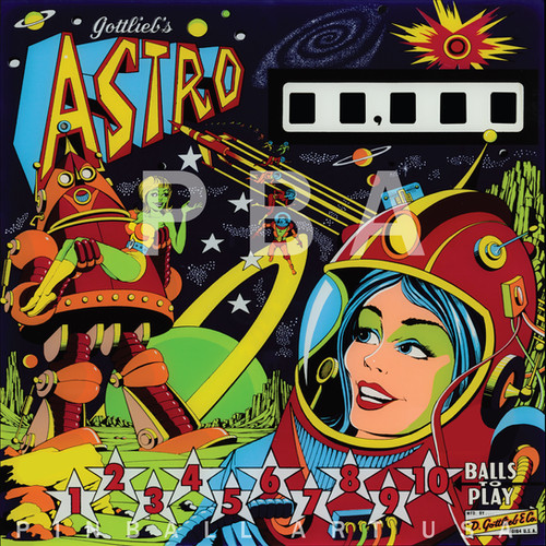 Astro | Gottlieb | pinball art backglass print | Pinball Art USA