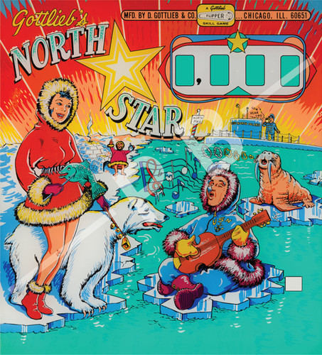 North Star 1964 Gottlieb Backglass | Pinball Backglass