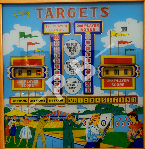 Targets 1959 Bally Backglass | Pinball Backglass