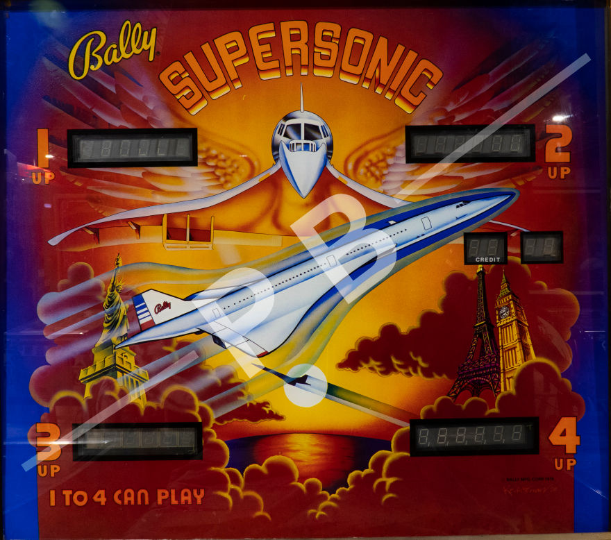 Supersonic 1979 Bally Backglass | Pinball Backglass