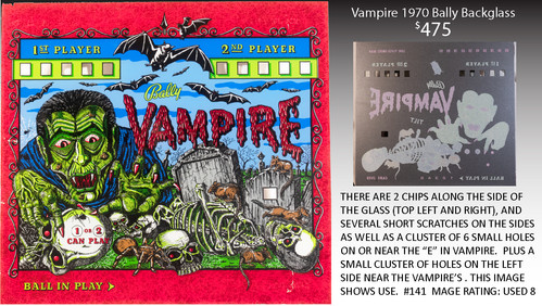 Vampire 1970 Bally #141 | Pinball Backglass