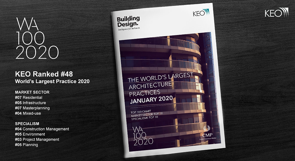 KEO ranks #48 on Building Design’s WA100 List for 2020
