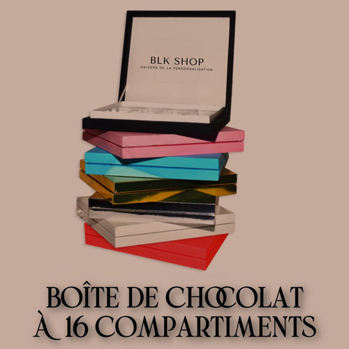 Boîte de chocolat vide à 16 compartiments -Rouge | BLK SHOP