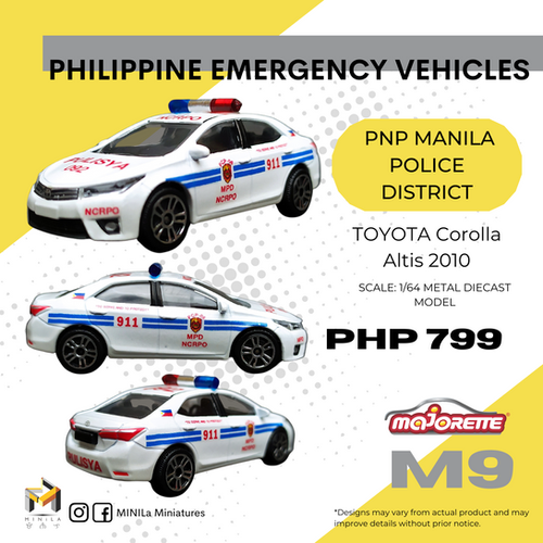 M09 [1/61 scale Toyota Altis] PNP-MPD (Philippine Emergency Vehicles ...