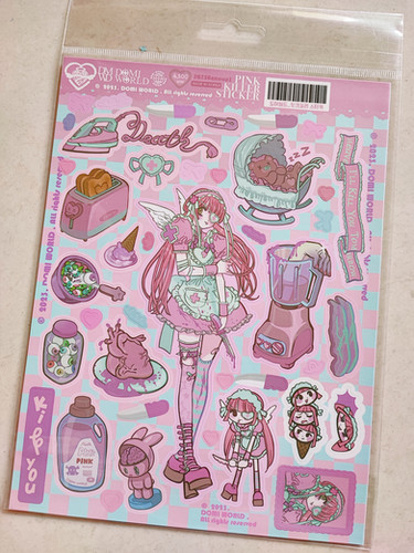 Pink Killer Domi World Sticker pack | The Little Min Store