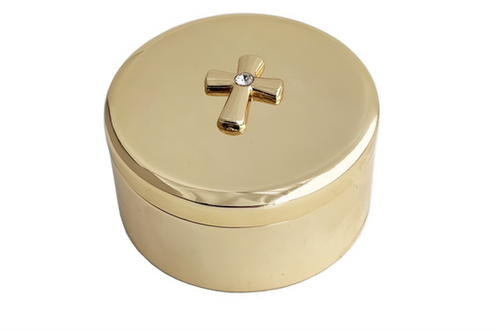Gold Cross Round Box | Two Greek Girls