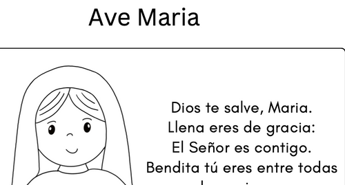 Ave Maria Coloring Page | Familia's Catechesis