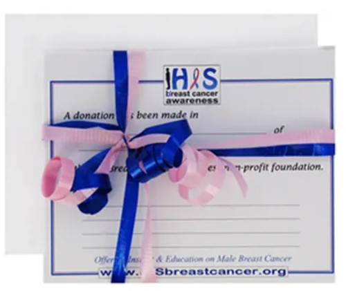 Male Breast Cancer Awareness Single Donation Card | HISbreastcancer.org