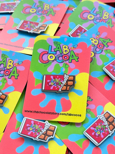 Lab Cocoa Chocolate Bar Pin Badge | Pin Badge | Chocolate Bar Pin Badge ...