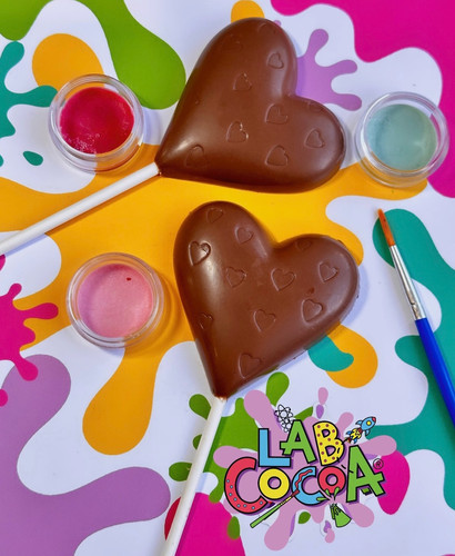 Lab Cocoa Chocolate Heart Lollipops Set | Chocolate Heart Lollies | DIY ...