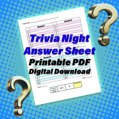 Printable Trivia Answer Sheet Template | Competitive Edge Trivia
