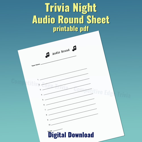 Trivia Audio Round - Printable Trivia Sheet | Competitive Edge