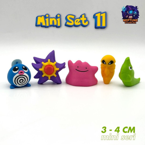 Pokemon Mini Figür Seti 11 (Poliwag, Starmie, Ditto, Kakuna, Metapod ...