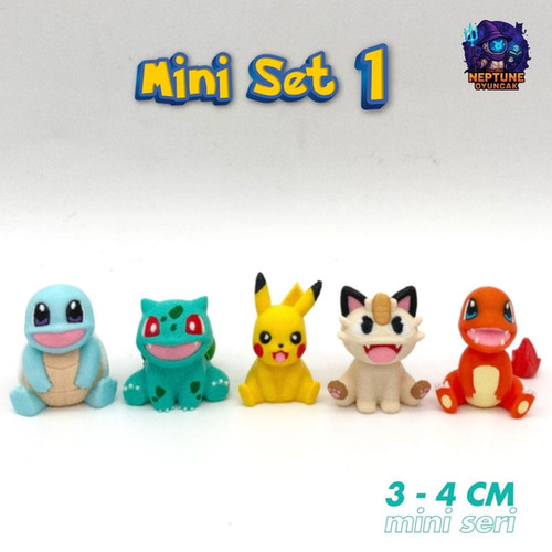 Pokemon Mini Figür Seti 1 (Pikachu, Bulbasaur, Charmander, Squirtle ...