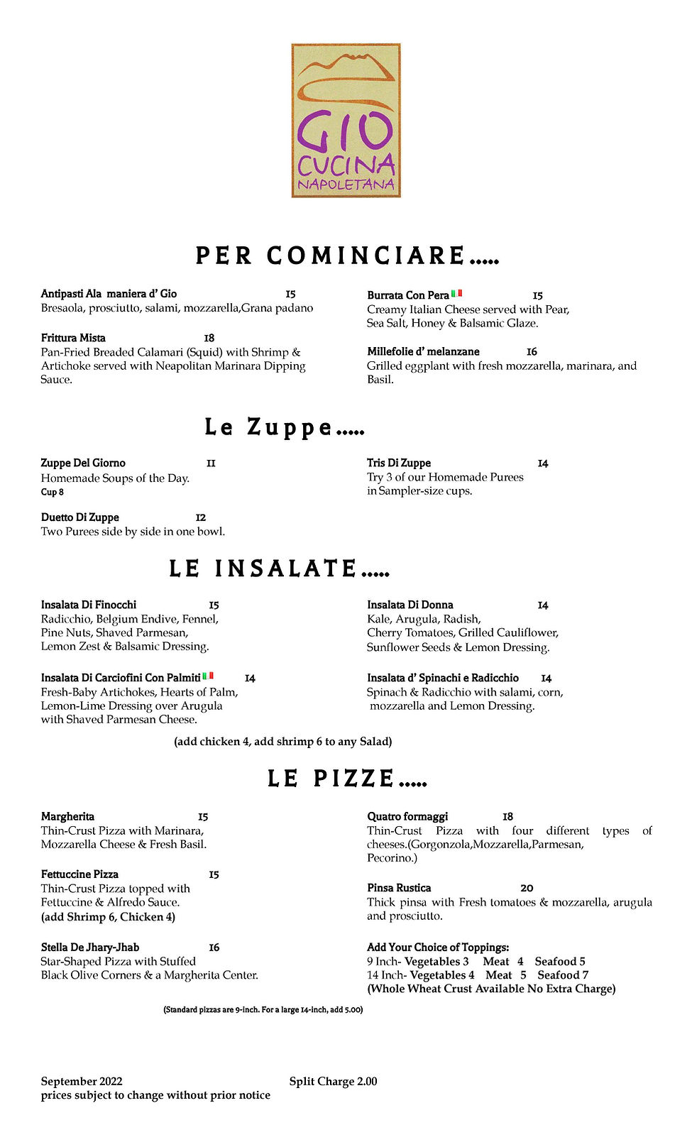 DINNER | Gio Cucina Napoletan