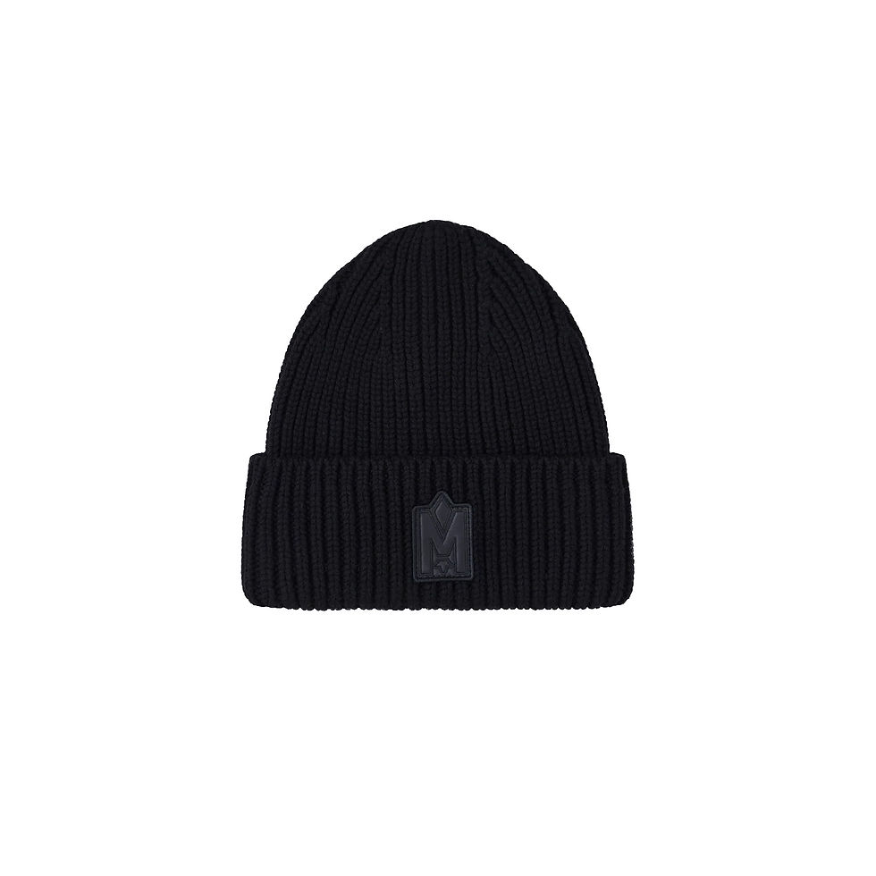 MACKAGE JUDE HAND-KNIT TOQUE WITH RIBBED CUFF IN BLACK | Platinum