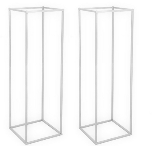 1.2m White Steel Frame Plinths | Something Borrowed
